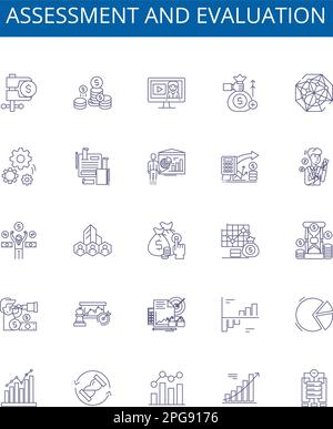 Success criteria line icons collection. Objectives, Standards, Criteria ...