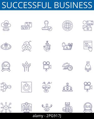 Thriving line icons collection. Flourishing, Prosperous, Booming ...