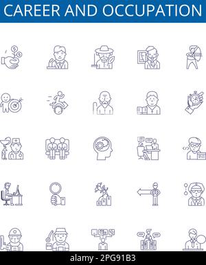 Livelihood line icons collection. Career, Occupation, Work, Employment ...