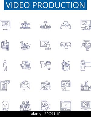 Production line icons collection. Creation, Development, Fabrication ...