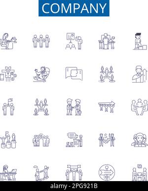 Enterprise establishment line icons collection. Organization, Company ...