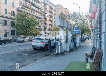 Rome, Italy - December 7, 2022: Self servise gas station in Rome Stock ...