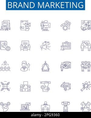 Brand positioning line icons collection. Positioning, Differentiation, Messaging, Strategy ...