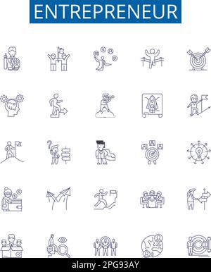 Entrepreneur line icons signs set. Design collection of Enterprising ...