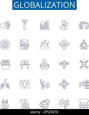 Internationalization line icons collection. Globalization ...