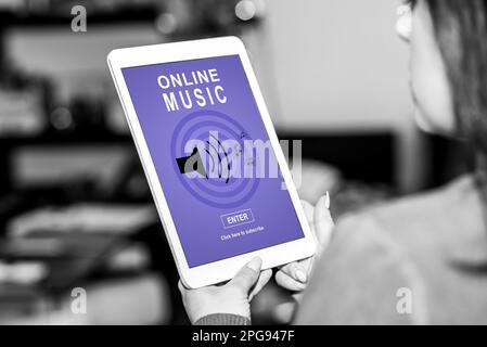 Tablet screen displaying an online music lesson concept Stock Photo - Alamy