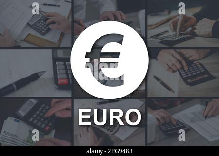 Euro concept illustrated by pictures on background Stock Photo - Alamy