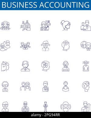 Bookkeeping outline icons collection. Bookkeeping, Accounting, Finances ...