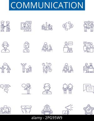 Verbalization line icons collection. Articulation, Verbalization, Communication, Expression ...