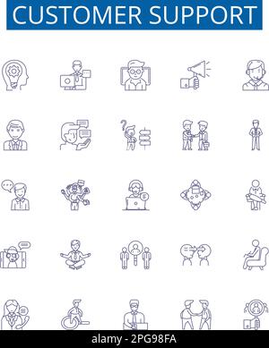 Consultation line icons collection. Guidance, Advice, Support ...