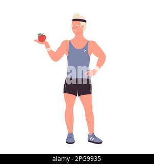 Male trainer with healthy food. Balanced diet, personal sport training ...