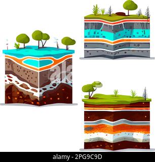 vector illustration of group underground layer of earth Stock Vector ...