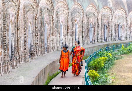 The iconic Hindu circular Nava Kailash or 108 Shiv Mandirs in Kalna or ...