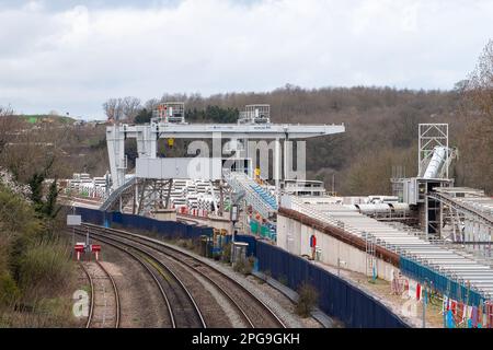 West Ruislip, UK. 21st March, 2023. HS2 High Speed Rail Construction ...