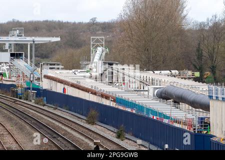 West Ruislip, UK. 21st March, 2023. HS2 High Speed Rail Construction ...