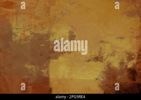 Tawny colored acrylic abstract painting on canvas, grunge background ...