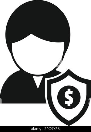 Secured finance home icon simple vector. Policy risk. Money injury ...