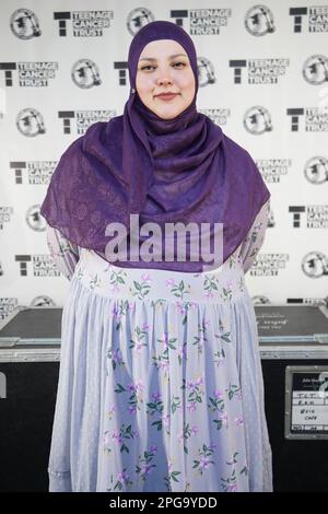 Fatiha El-Ghorri poses backstage during An Evening of Comedy for the ...