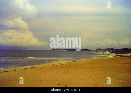 A remote stretch of beach by the Atlantic Ocean in Ghana c.1959 Stock ...