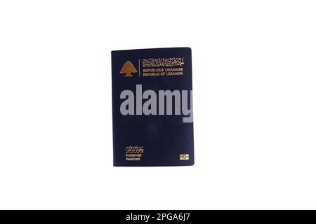 Lebanese Passport on a white background, Republic of Lebanon ...