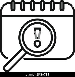 Late work calendar icon. Outline Late work calendar vector icon for web ...