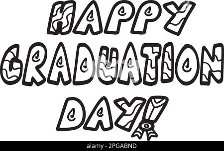 Happy Graduation Day Coloring Page for Kids Stock Vector Image & Art ...