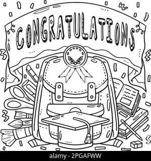 Happy Graduation Day Coloring Page for Kids Stock Vector Image & Art ...