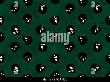 Cartoon doodle seamless Halloween skulls pattern for wrapping paper and ...