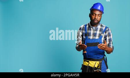 Wobbly repairman feeling light headed on camera, almost fainting and ...