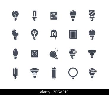 Reflector bulb set icons Stock Vector Image & Art - Alamy