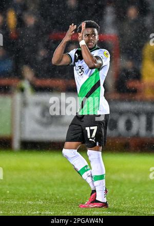 Bali Mumba of Plymouth Argyle is substituted off during the Sky Bet ...