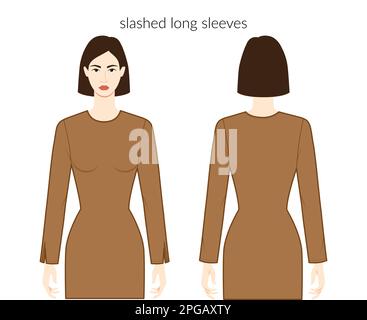 Set of Slashed sleeves clothes long, short, hanging, cape, slashed ...