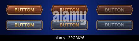 Medieval game button animation sprite with crown cartoon vector set. 2d ...