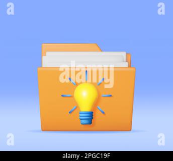 Folder and bulb light vector illustration Stock Vector Image & Art - Alamy