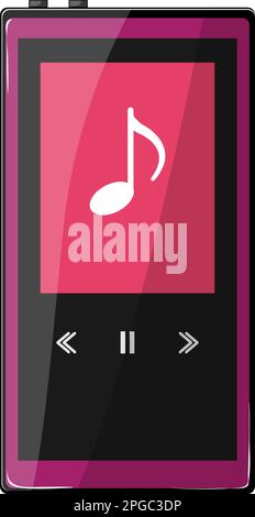 device hifi mp3 player cartoon vector illustration Stock Vector Image ...