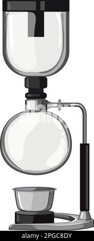 siphon syphon coffee maker cartoon vector illustration Stock Vector ...
