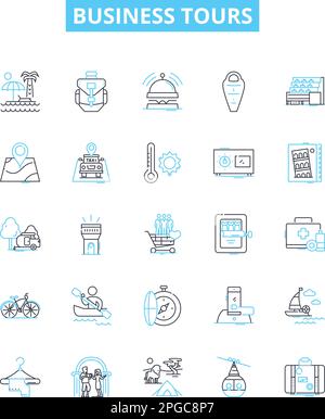 Business tours vector line icons set. Business, tours, corporate ...