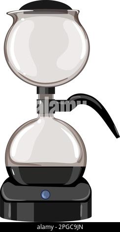 siphon syphon coffee maker cartoon vector illustration Stock Vector ...