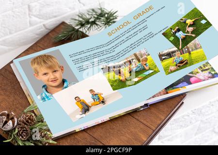 Open book, graduation album, photobook Stock Photo - Alamy