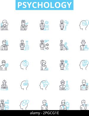 Cognitive-behavioral therapy line icons signs set. Design collection of ...