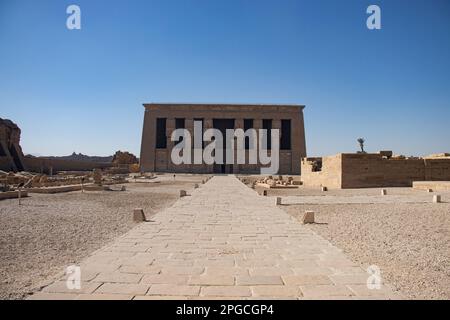 Ancient egyptian temple of Hathor (Dendra temple), Qena, Egypt Stock ...