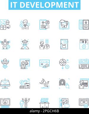 Workflow line icons signs set. Design collection of Process, Automation ...