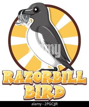 Razorbill bird logo with carton character illustration Stock Vector ...