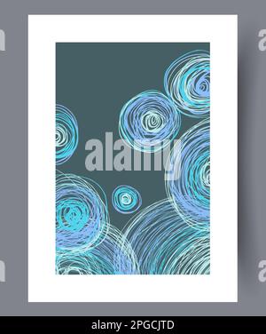 Abstract painting with geometric shapes, rings, interior design element ...