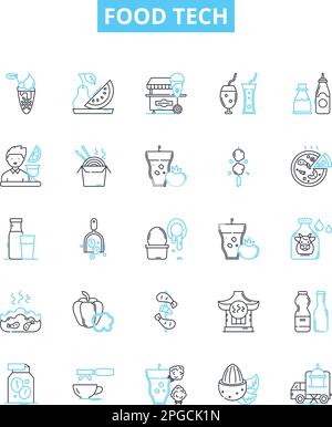 Food tech vector line icons set. Foodtech, Cuisine, Nutrition, Edible ...