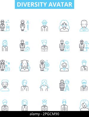 Diversity inclusion line icons collection. Equality, Tolerance, Acceptance, Multiculturalism ...