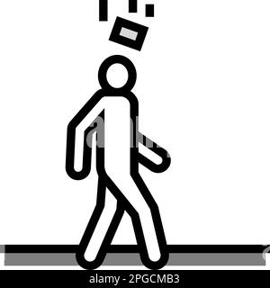 falling brick man head color icon vector illustration Stock Vector ...