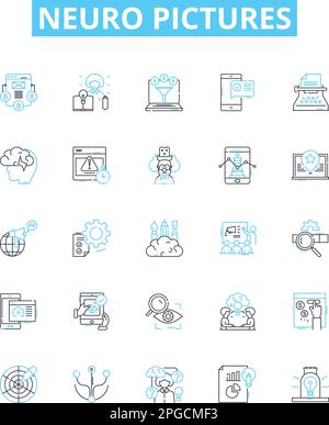 Neuro pictures vector line icons set. Neuroimage, Neurography, Brain ...