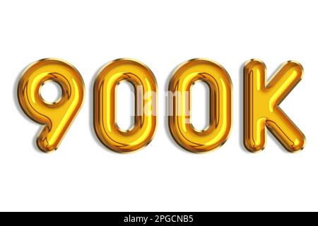 3D illustration Numbers 900 Gold isolated on a white background.(with ...