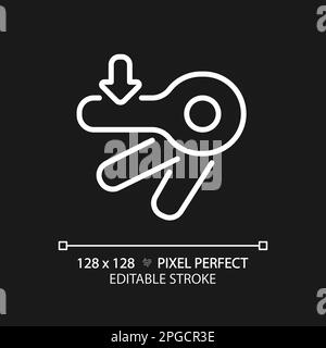 Automatic flush pixel perfect white linear icon for dark theme Stock ...